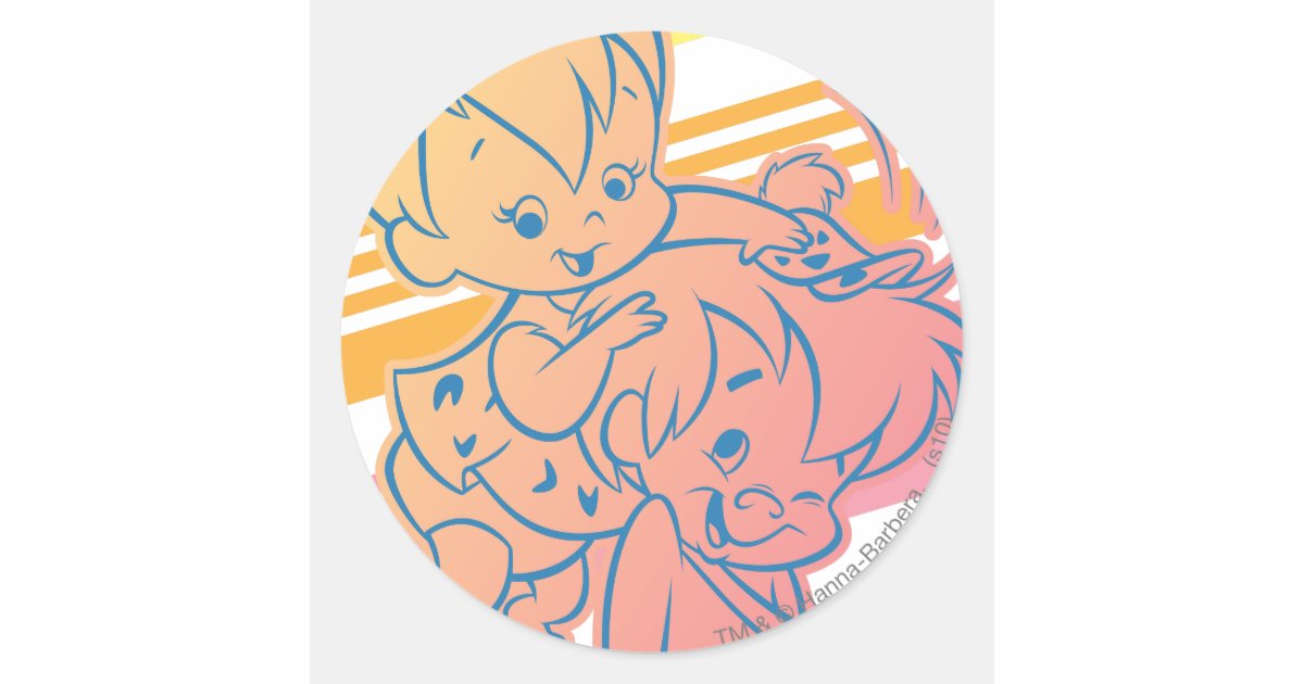 PEBBLES™ Grooming Bam Bam Classic Round Sticker | Zazzle