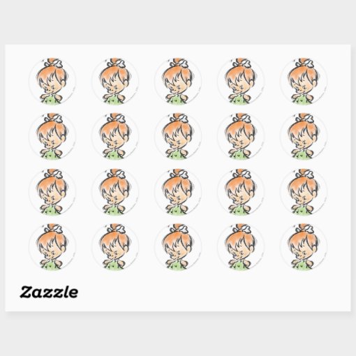 PEBBLES™ - Hand Drawn Sketch Classic Round Sticker | Zazzle