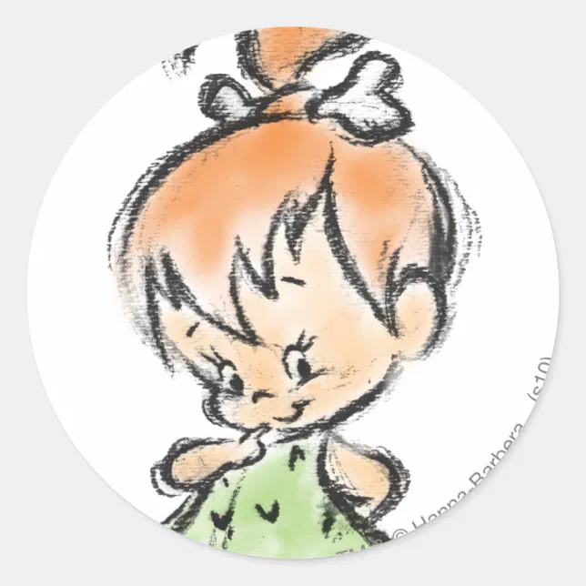 PEBBLES™ - Hand Drawn Sketch Classic Round Sticker | Zazzle