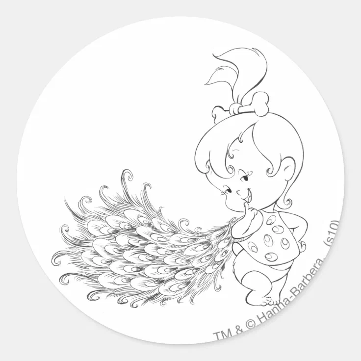 PEBBLES™ In Peacock Classic Round Sticker | Zazzle