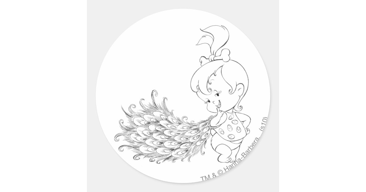 PEBBLES™ In Peacock Classic Round Sticker | Zazzle