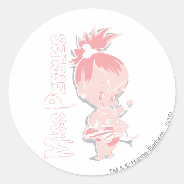 PEBBLES™ in Pink Classic Round Sticker | Zazzle