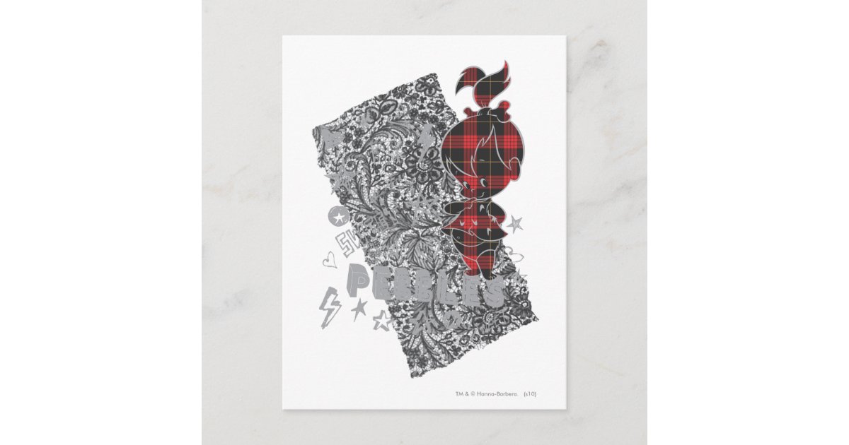 PEBBLES™ Punk Plaid Postcard | Zazzle