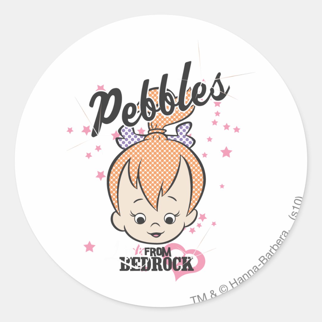 PEBBLES™ Stars and Hearts Classic Round Sticker | Zazzle