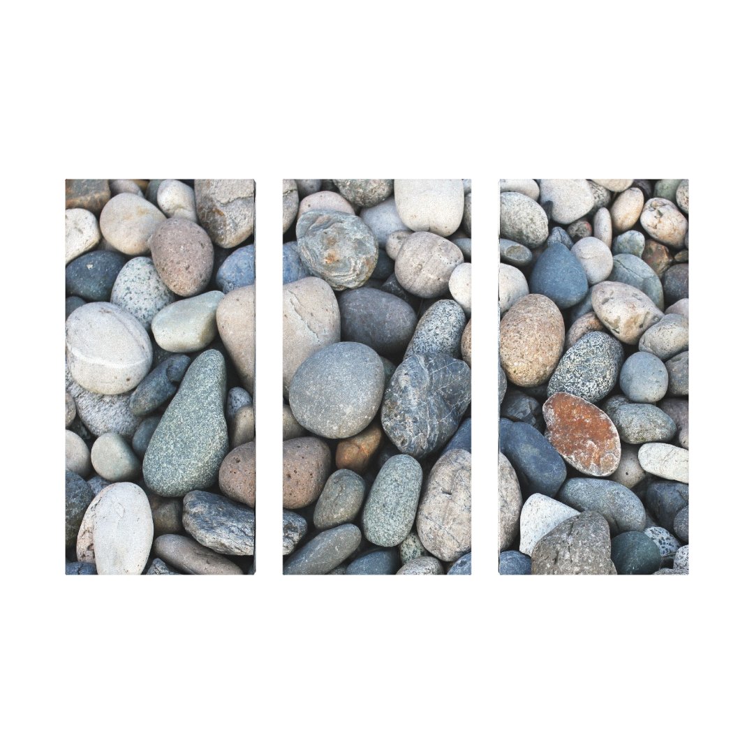 Pebbles Triptych Wall Art | Zazzle