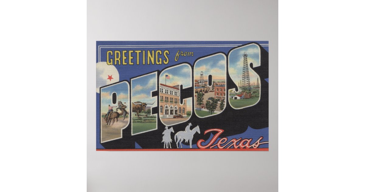 Pecos, TexasLarge Letter ScenesPecos, TX Poster | Zazzle