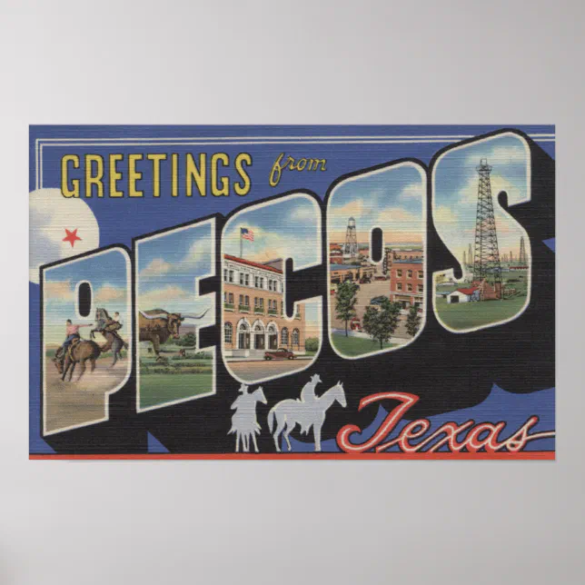 Pecos, TexasLarge Letter ScenesPecos, TX Poster | Zazzle