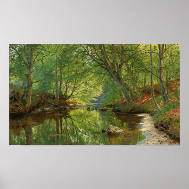 Peder Mørk Mønsted Forest stream 1896 Poster | Zazzle