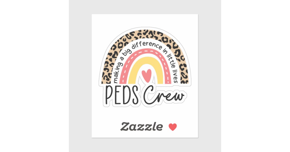 Pediatric Crew Peds Nurse Rainbow PICU Nure Gift Sticker | Zazzle