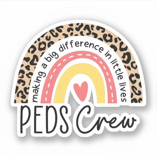 Pediatric Crew Peds Nurse Rainbow PICU Nure Gift Sticker | Zazzle