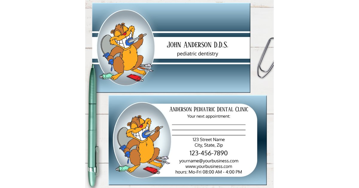 Pediatric Dentist Appointment Business Card | Zazzle