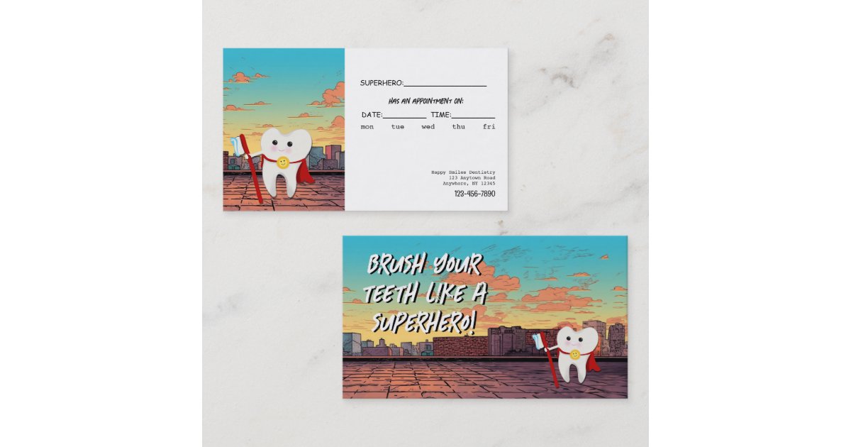 Pediatric Dentist Appointment Reminder Card | Zazzle