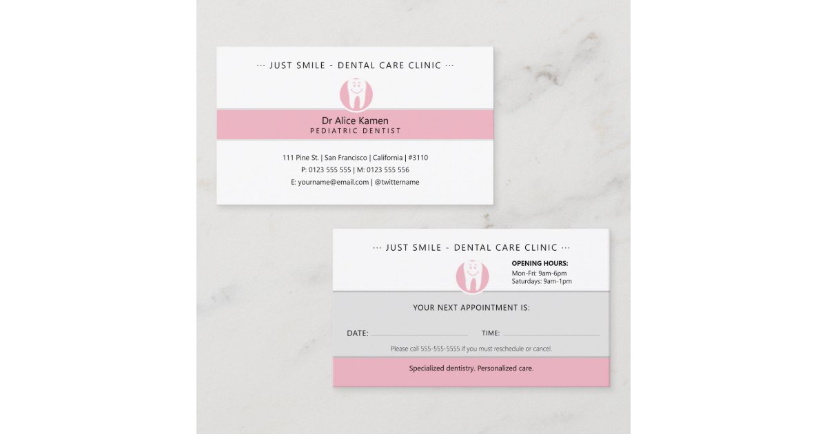 Pediatric Dentist | Dental Practice Business Card | Zazzle