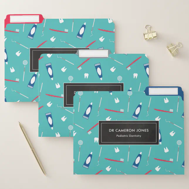 Pediatric Dentistry - Dentist Tools Pattern File Folder | Zazzle