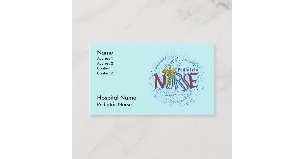 Pediatric Nurse Motto Business Card | Zazzle