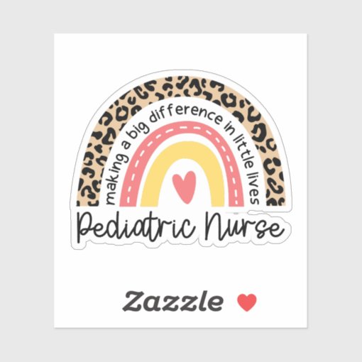Pediatric Nurse Rainbow Pediatric Nursing Sticker | Zazzle