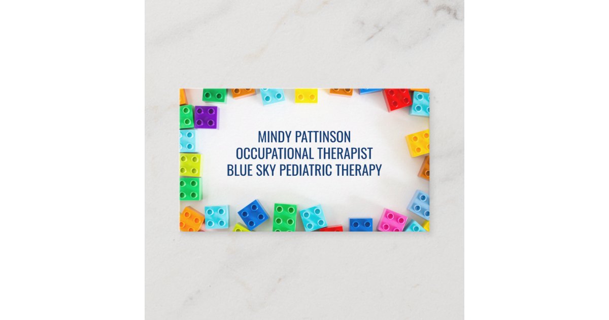 Pediatric Occupational Therapist Building Blocks Business Card | Zazzle