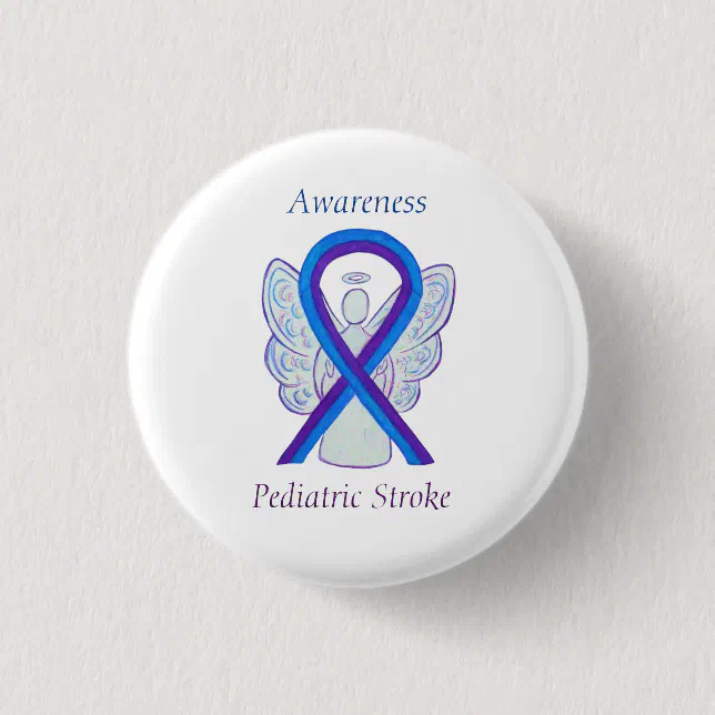 Pediatric Stroke Awareness Ribbon Angel Pin | Zazzle