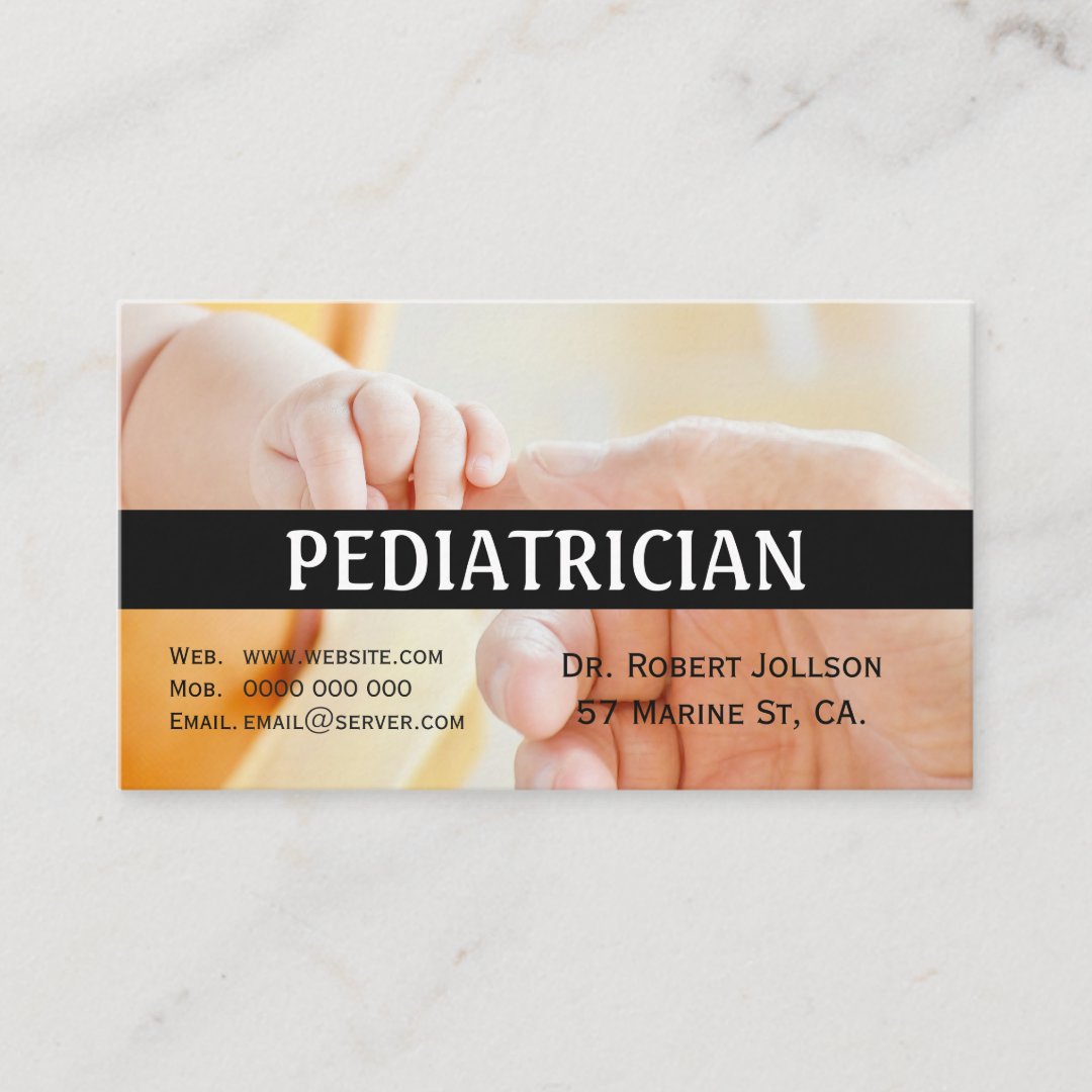 Pediatrician Appointment Business Card Blue | Zazzle