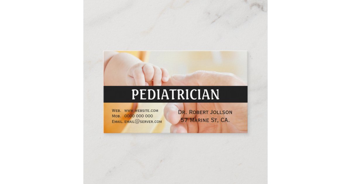 Pediatrician Appointment Business Card Blue | Zazzle