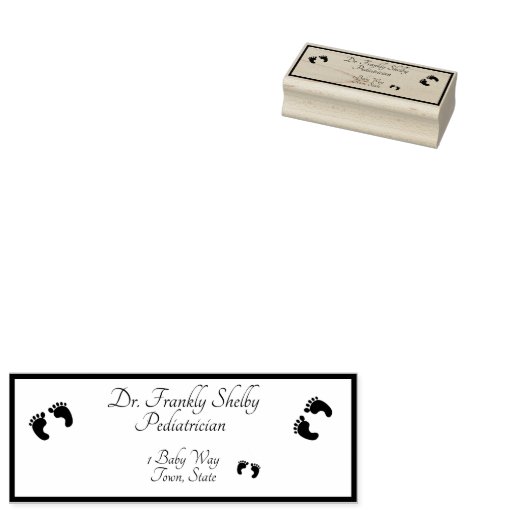 Pediatrician, MD Doctor Physician Baby Footprints Rubber Stamp | Zazzle