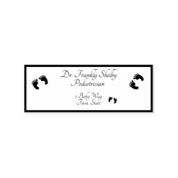 Pediatrician, MD Doctor Physician Baby Footprints Rubber Stamp | Zazzle