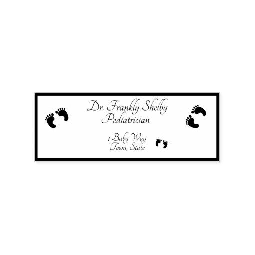 Pediatrician, MD Doctor Physician Baby Footprints Rubber Stamp | Zazzle