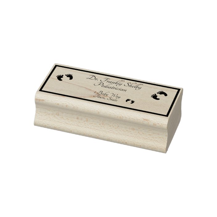 Pediatrician, MD Doctor Physician Baby Footprints Rubber Stamp | Zazzle