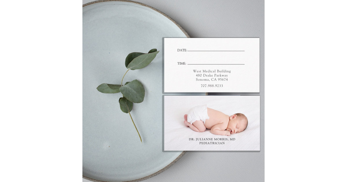 Pediatrician Photo Appointment Card | Zazzle