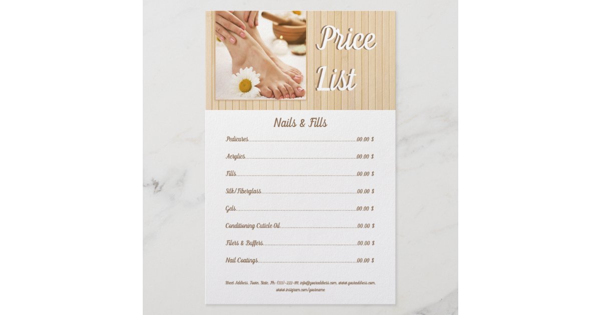 Pedicure Nail Pedicurist Feet Spa Bamboo Flyer | Zazzle