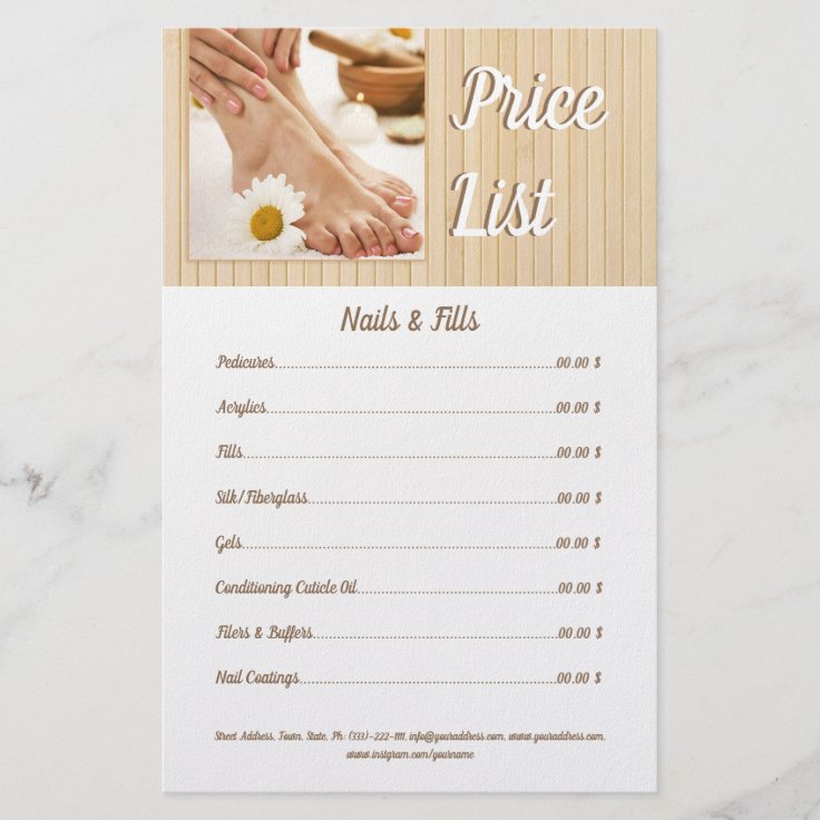 Pedicure Nail Pedicurist Feet Spa Bamboo Flyer | Zazzle