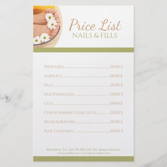 Pedicure Nail Pedicurist Feet Spa Camomile Flyer | Zazzle.com
