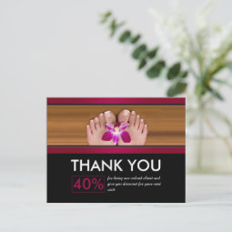 Pedicure Nail Salon Thank You Coupon Postcard | Zazzle