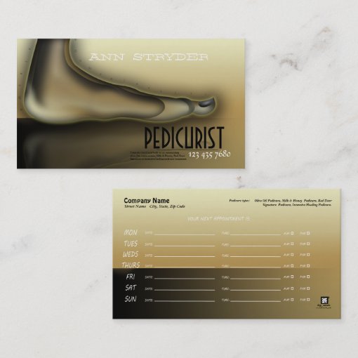 Pedicurist/Foot/Toe Specialist Business Card | Zazzle