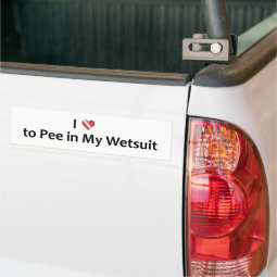 Pee in wetsuit bumper sticker | Zazzle
