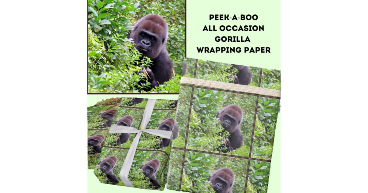 Peek-A-Boo Gorilla Wrapping Paper Roll | Zazzle