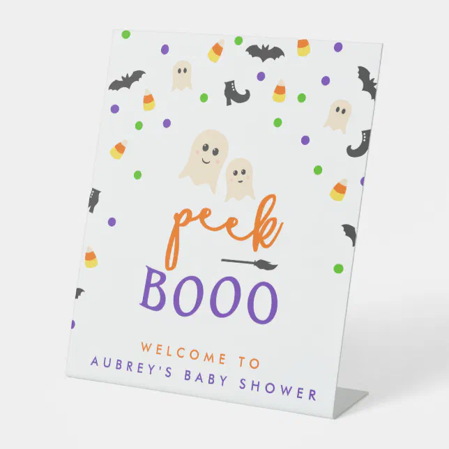 Peek a Boo Halloween Baby Shower Welcome Sign | Zazzle
