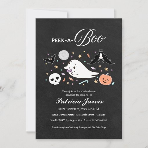 Peek-A-Boo Halloween Boy Baby Shower Invitation | Zazzle