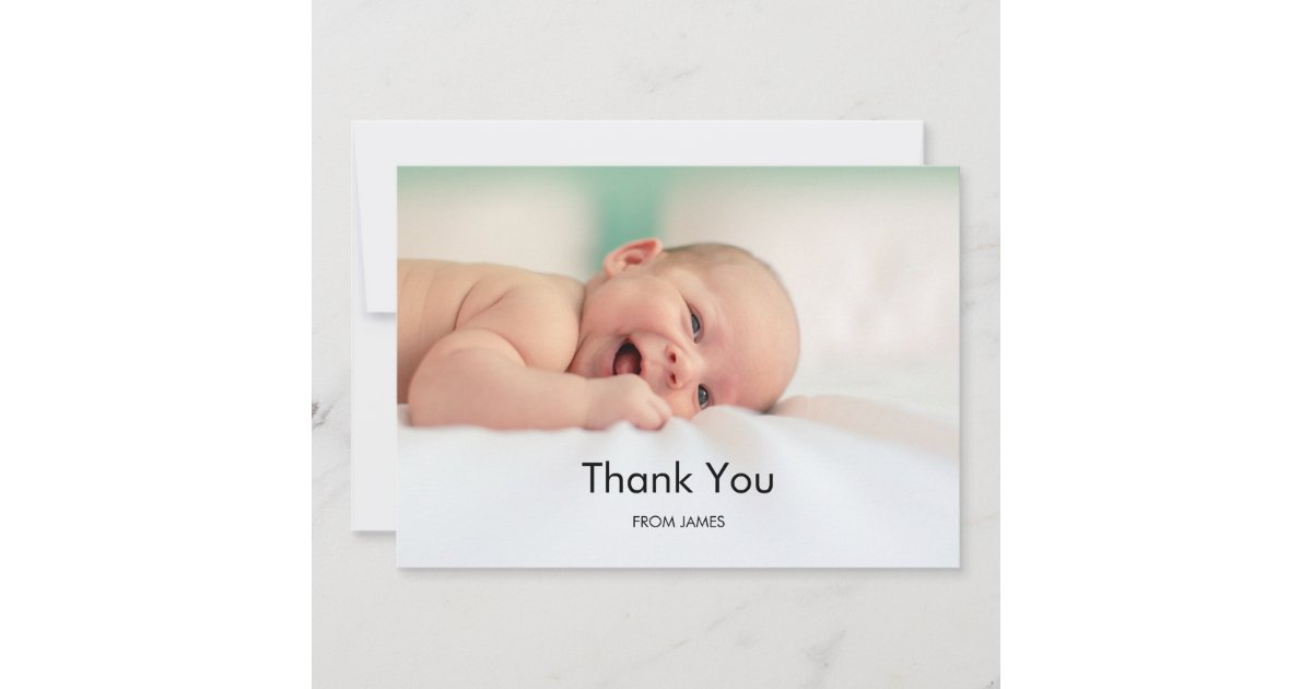 Peek a boo hello little you birth cute and funny thank you card | Zazzle