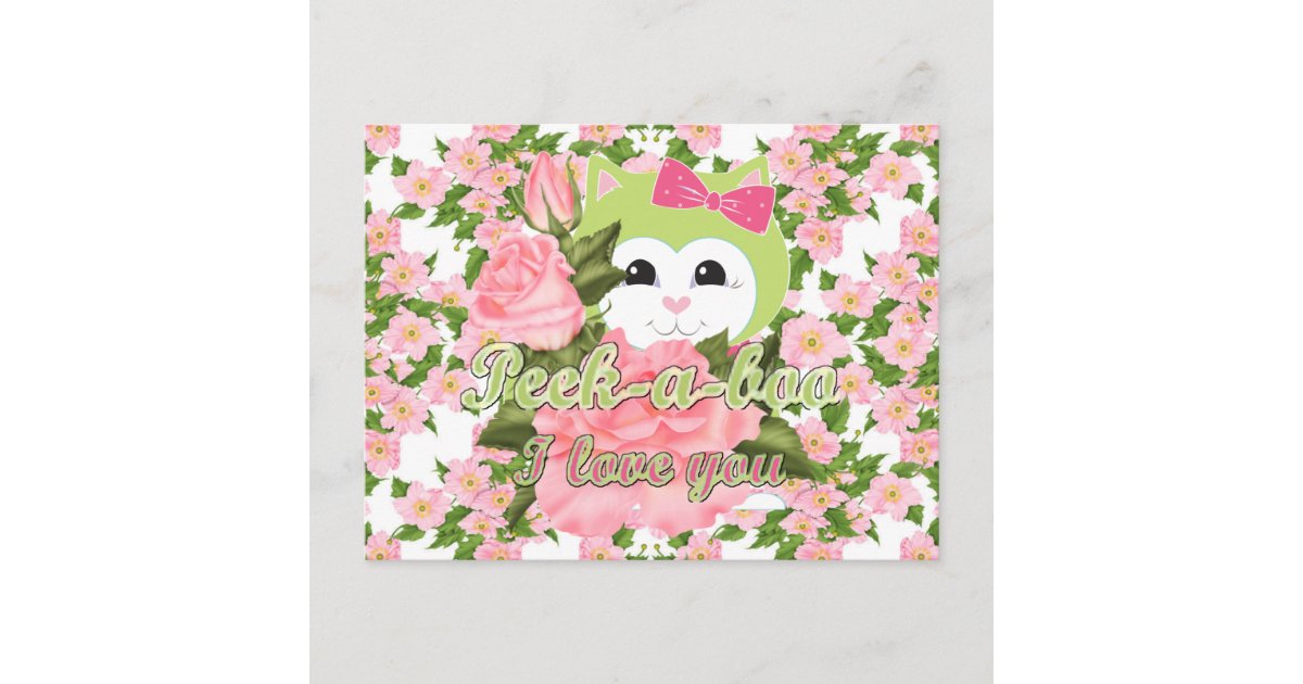 Peek-a-boo I love you Postcard | Zazzle
