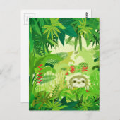 Peek a Boo Jungle Sloth Postcard | Zazzle
