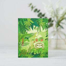 Peek a Boo Jungle Sloth Postcard | Zazzle
