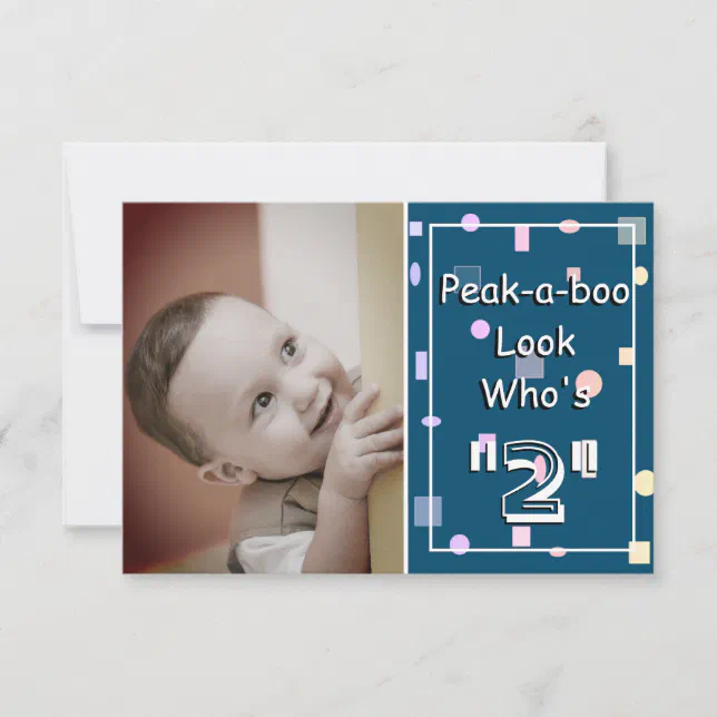 Peek a boo look who's 2 Baby Birthday | Thank You Card | Zazzle