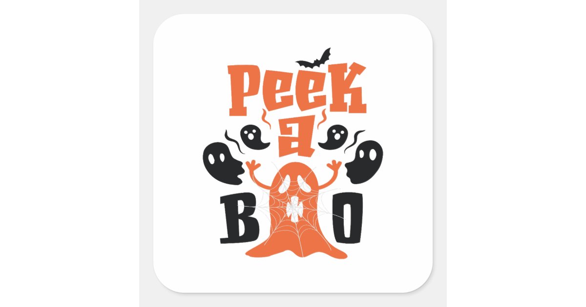 peek a boo square sticker | Zazzle