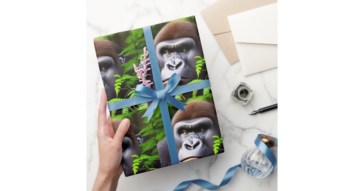 Peekaboo Gorilla, Wrapping Paper | Zazzle