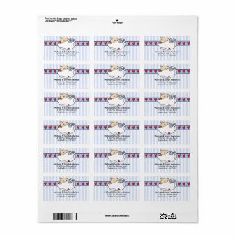 Peeking Baby Boy Diaper Address Label | Zazzle