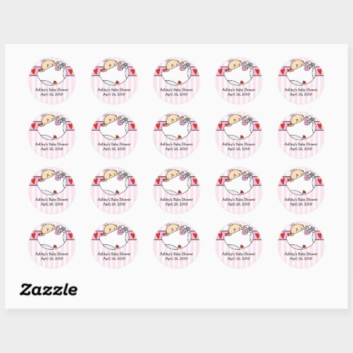 Peeking Baby & Diaper Baby Shower Sticker | Zazzle