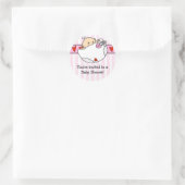 Peeking Baby Girl & Diaper Baby Shower Sticker | Zazzle