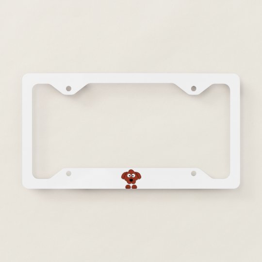 peeking poodle red license plate frame | Zazzle.com