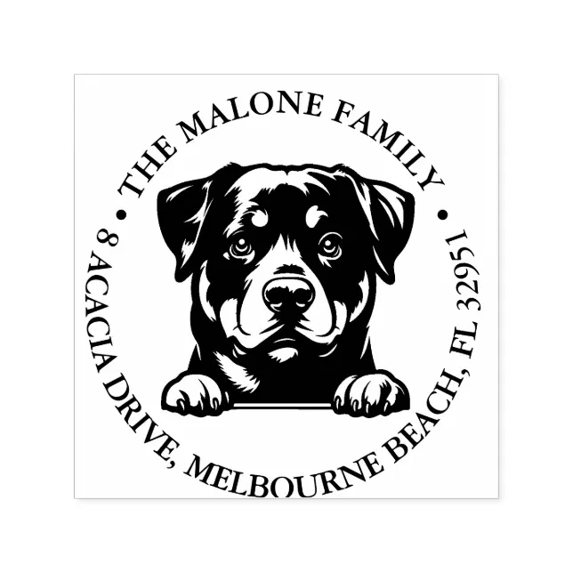 Peeking Rockweiler Puppy Personalized Theme Self-inking Stamp | Zazzle